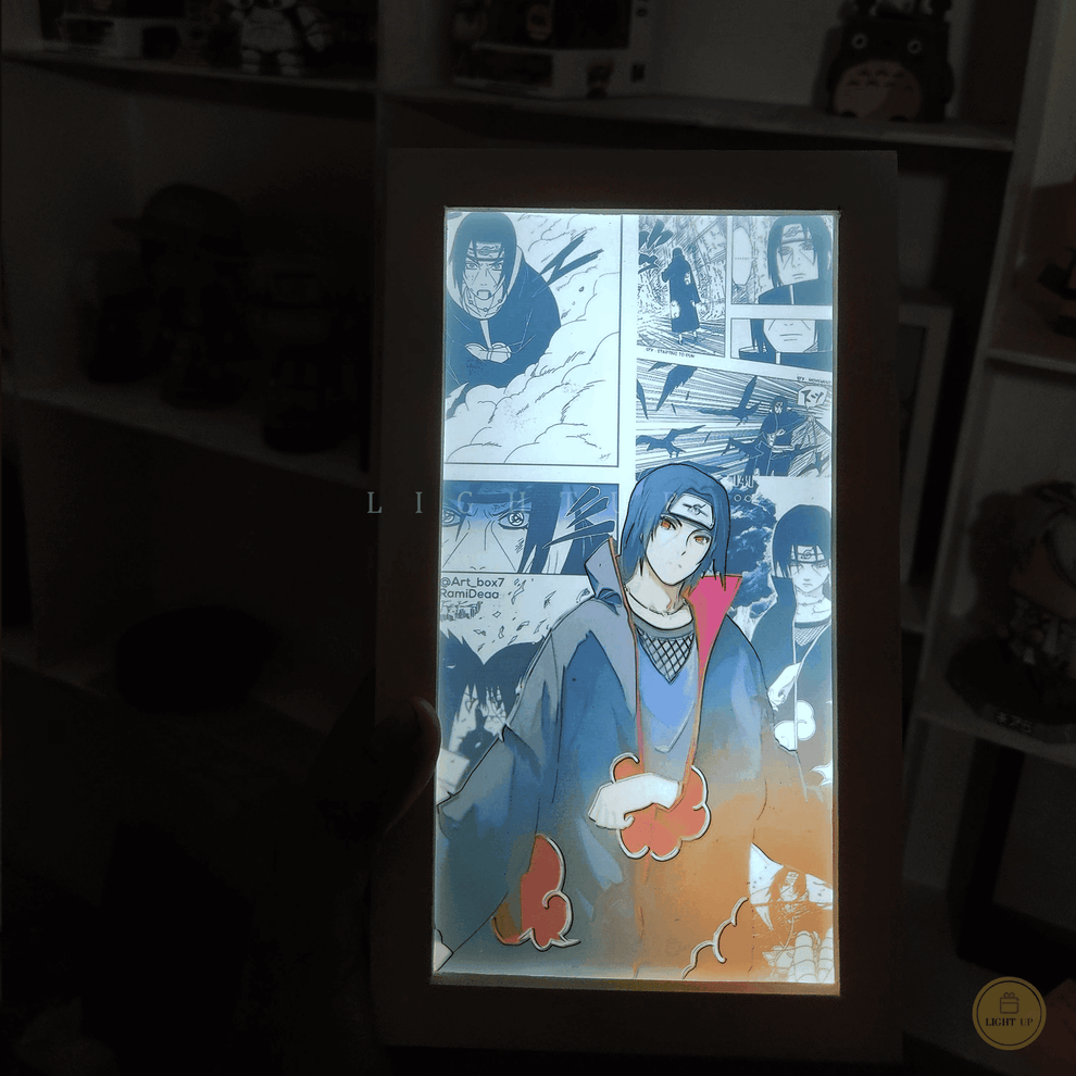 Itachi Uchiha Manga backdrop Transformation Lightbox | Naruto – Light Up